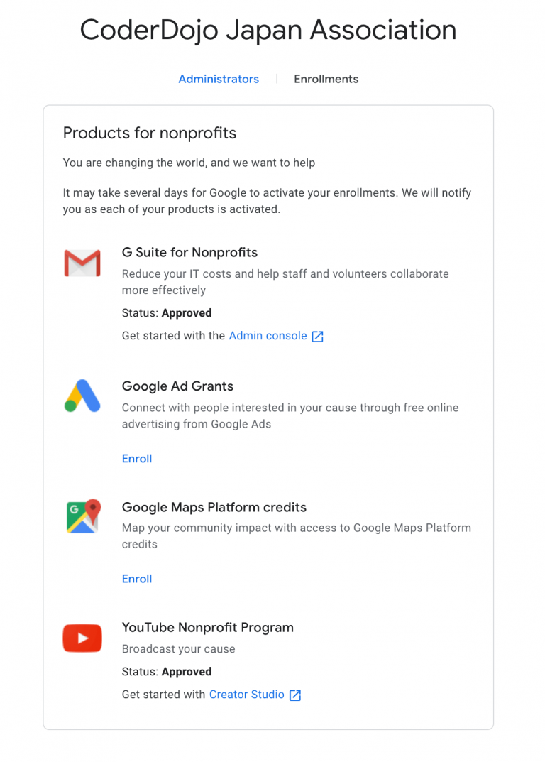 TechSoup Japan の協力により、Google for Nonprofits に採択されました - ニュース - CoderDojo Japan